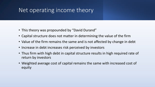 Net operating income vs net operating income capital structure | PPTX