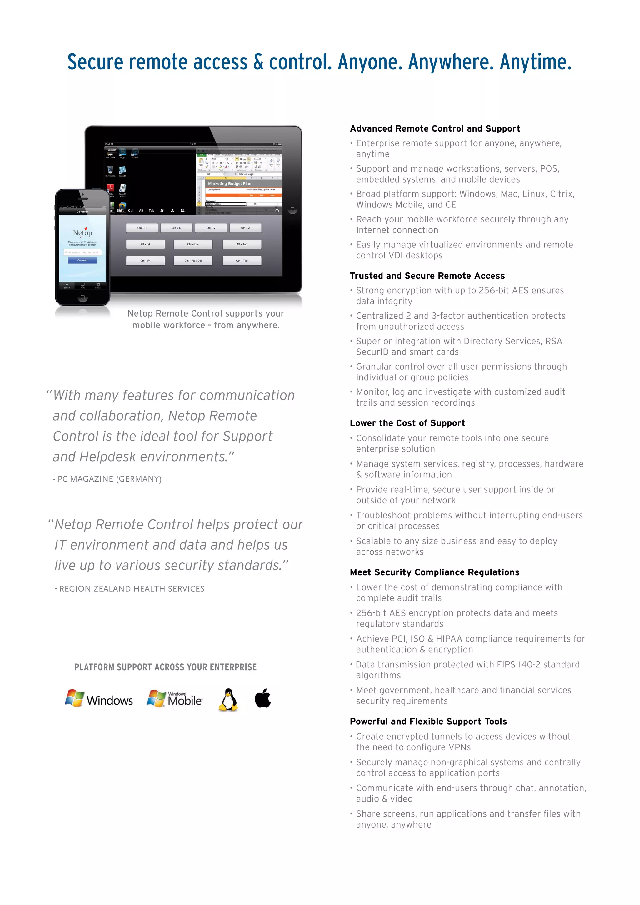 Netop remote control 12.5 Brochure | PDF
