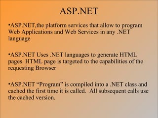 Net Framework overview | PPT | Programming Languages | Computing