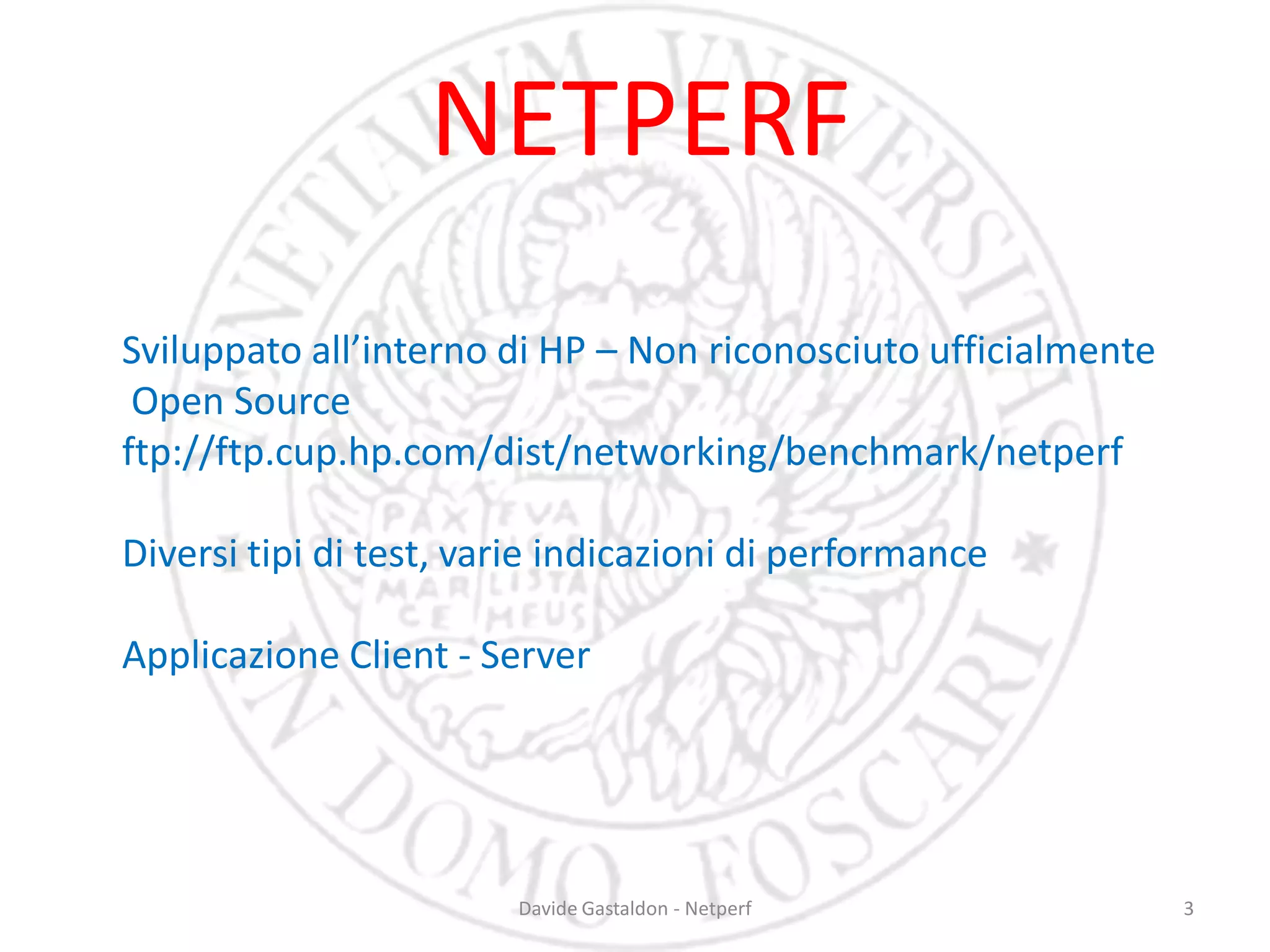 Presentazione su Netperf | PPT