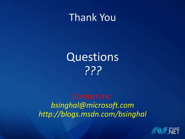 .Net Performance by Bijoy Singhal | PPT