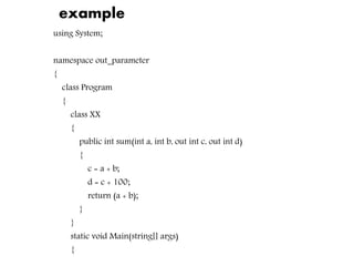 parameter passing in c# | PPT