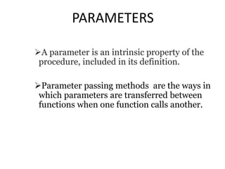 parameter passing in c# | PPTX | Programming Languages | Computing