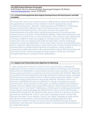 .Net projects 2011 by core ieeeprojects.com | DOCX | Internet of Things | Internet