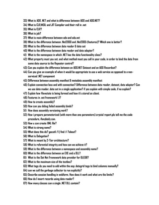.Net questions | DOCX