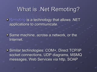Net remoting | PPT
