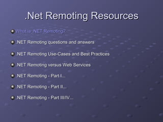 Net remoting | PPT