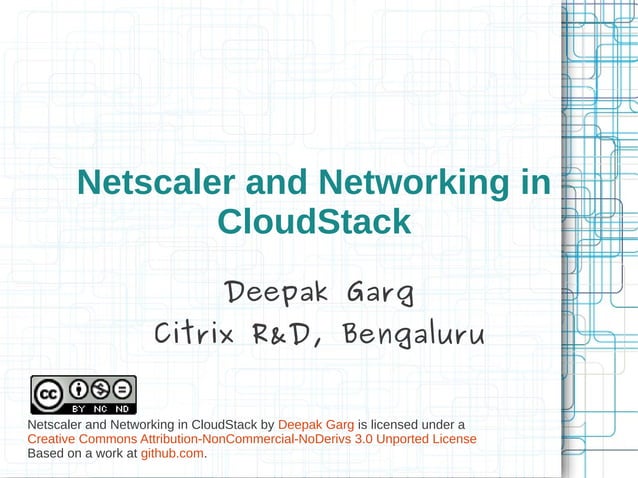 NetScaler and advanced networking in cloudstack | PDF