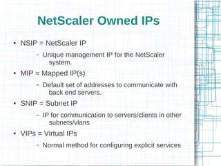 NetScaler and advanced networking in cloudstack | PDF