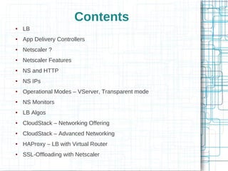 NetScaler and advanced networking in cloudstack | PDF