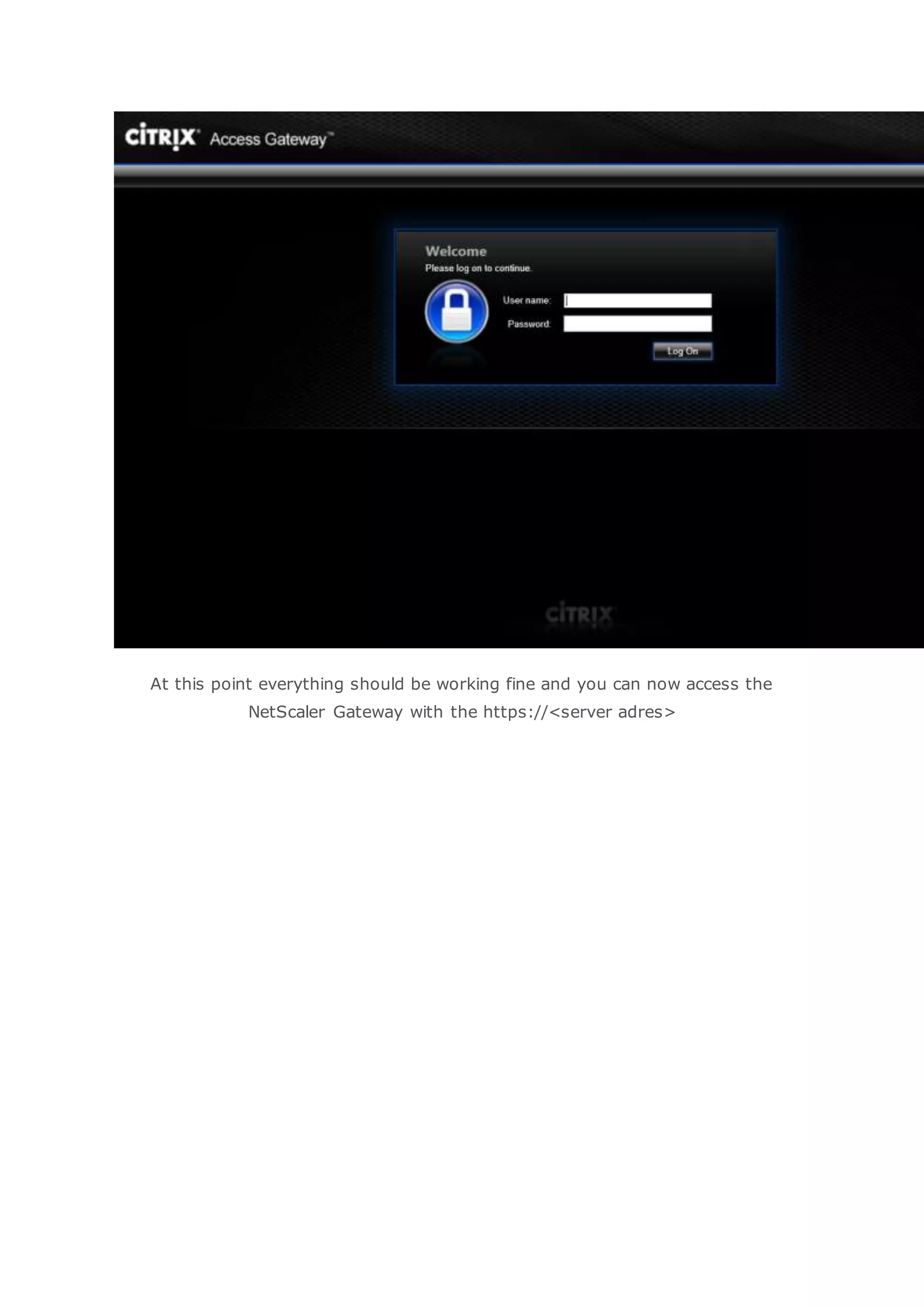 Net scaler installation and configuration | DOCX | Computer Networking | Computing