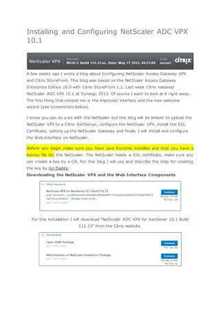 Net scaler installation and configuration | DOCX | Computer Networking | Computing