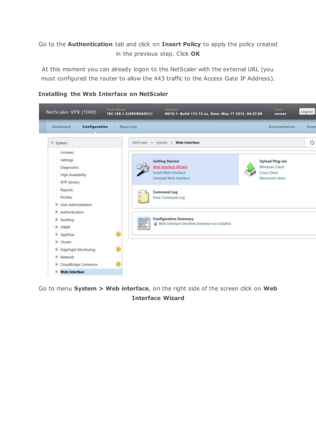 Net scaler installation and configuration | DOCX | Computer Networking | Computing