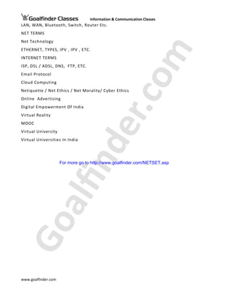 Net set Information and Communication Technology (Computer Theory ...