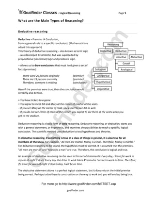 Net set logical reasoning - Critical Thinking | PDF