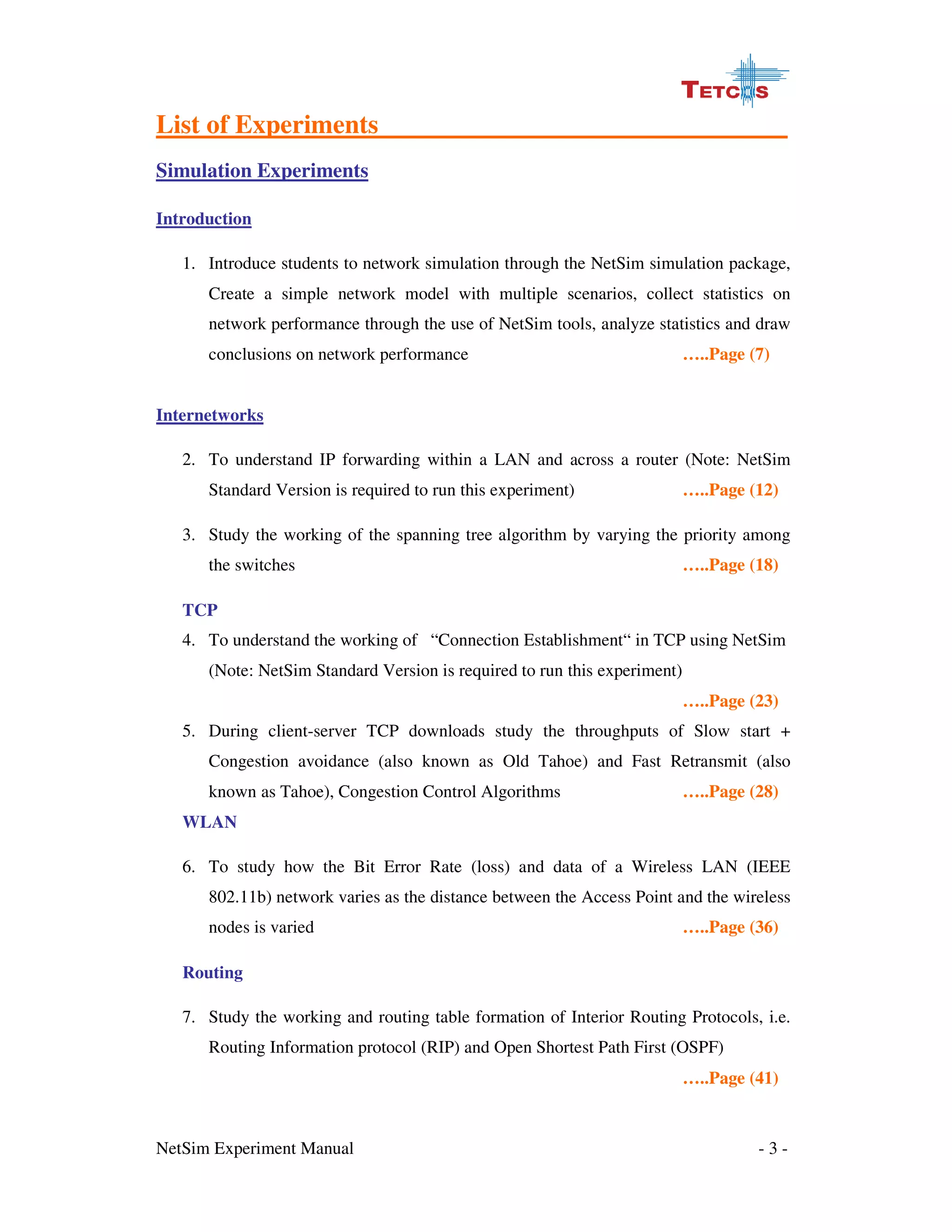 Netsim Experiment Manual Pdf Computer Networking Computing