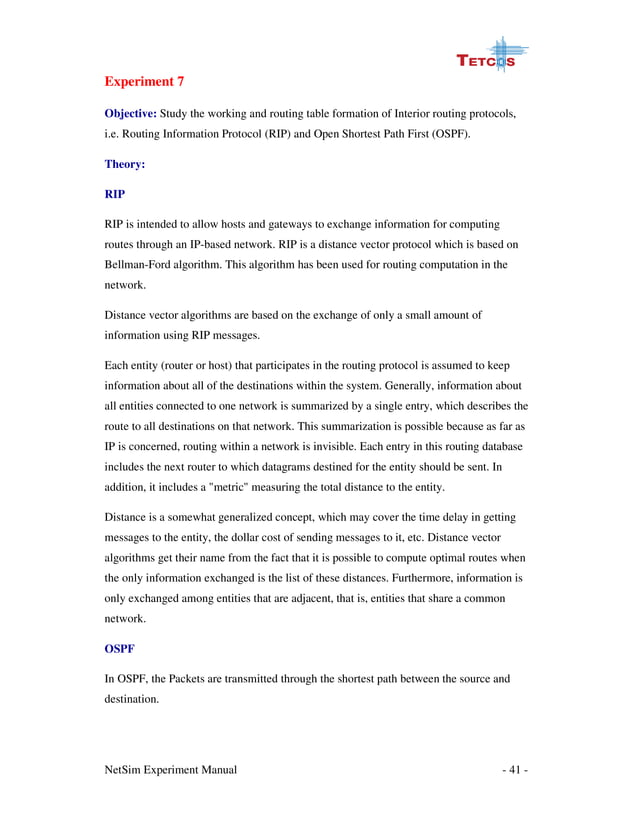 Netsim Experiment Manual Pdf Computer Networking Computing