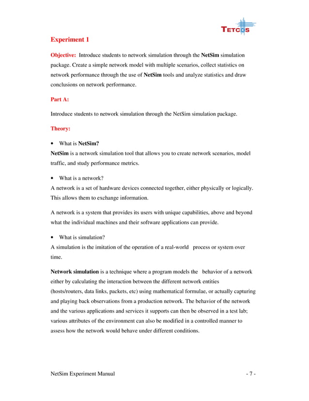 Netsim Experiment Manual Pdf Computer Networking Computing