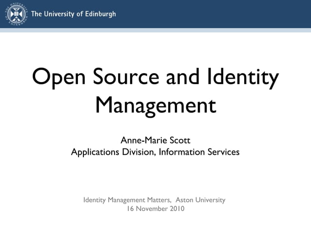 Open Source & Identity Management | PPT