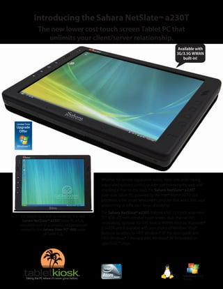 Sahara NetSlate a230T Spec Sheet | PDF