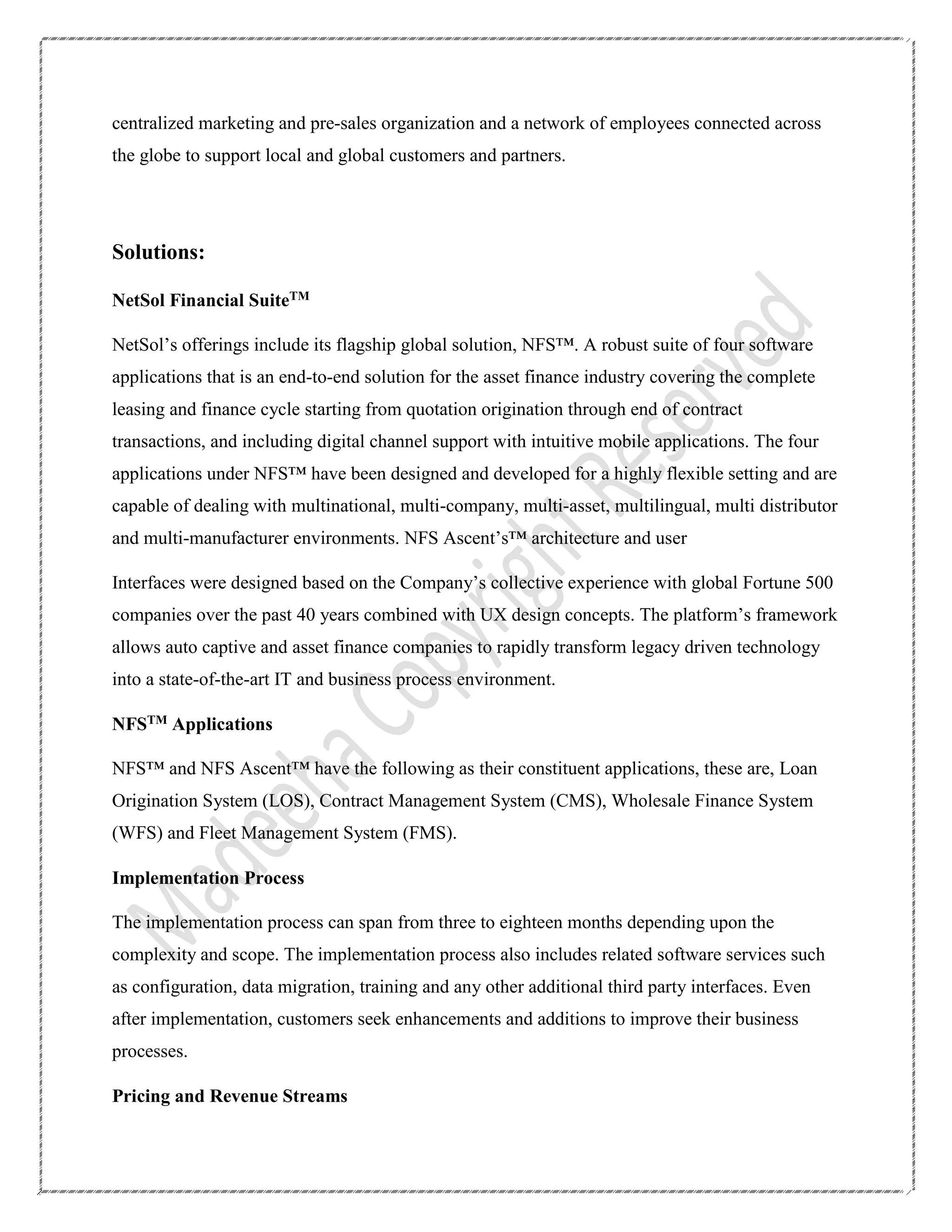 NetSol Inc Report writing example (professional ethics) | PDF