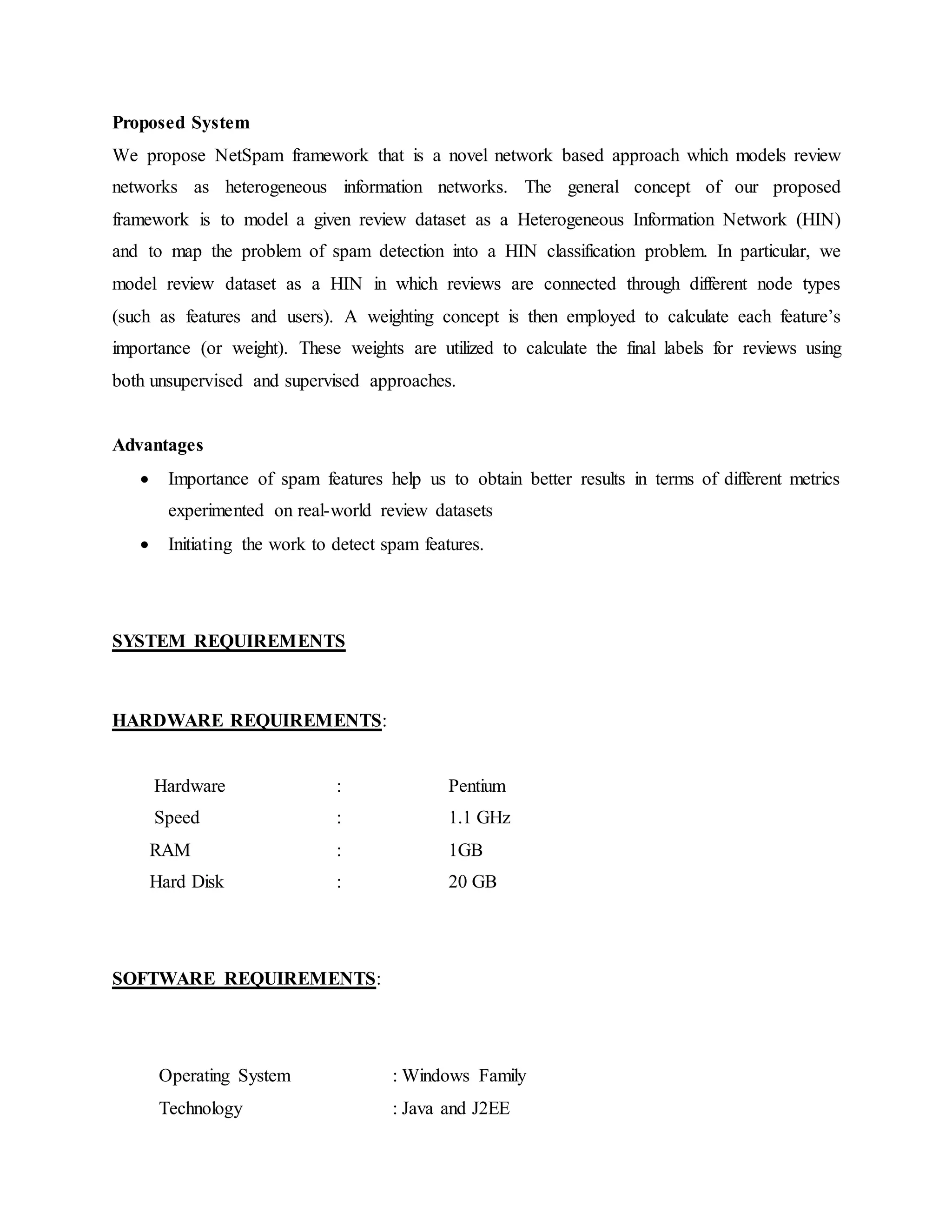 Net Spam A Network Based Spam Detection Framework For Reviews In Online