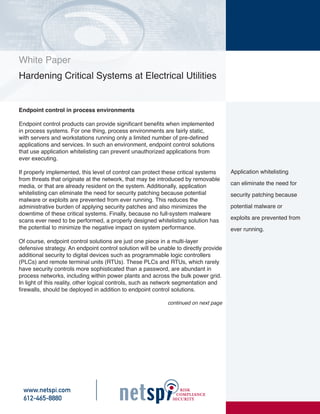NetSpi Whitepaper: Hardening Critical Systems At Electrical Utilities | PDF | Operating Systems ...