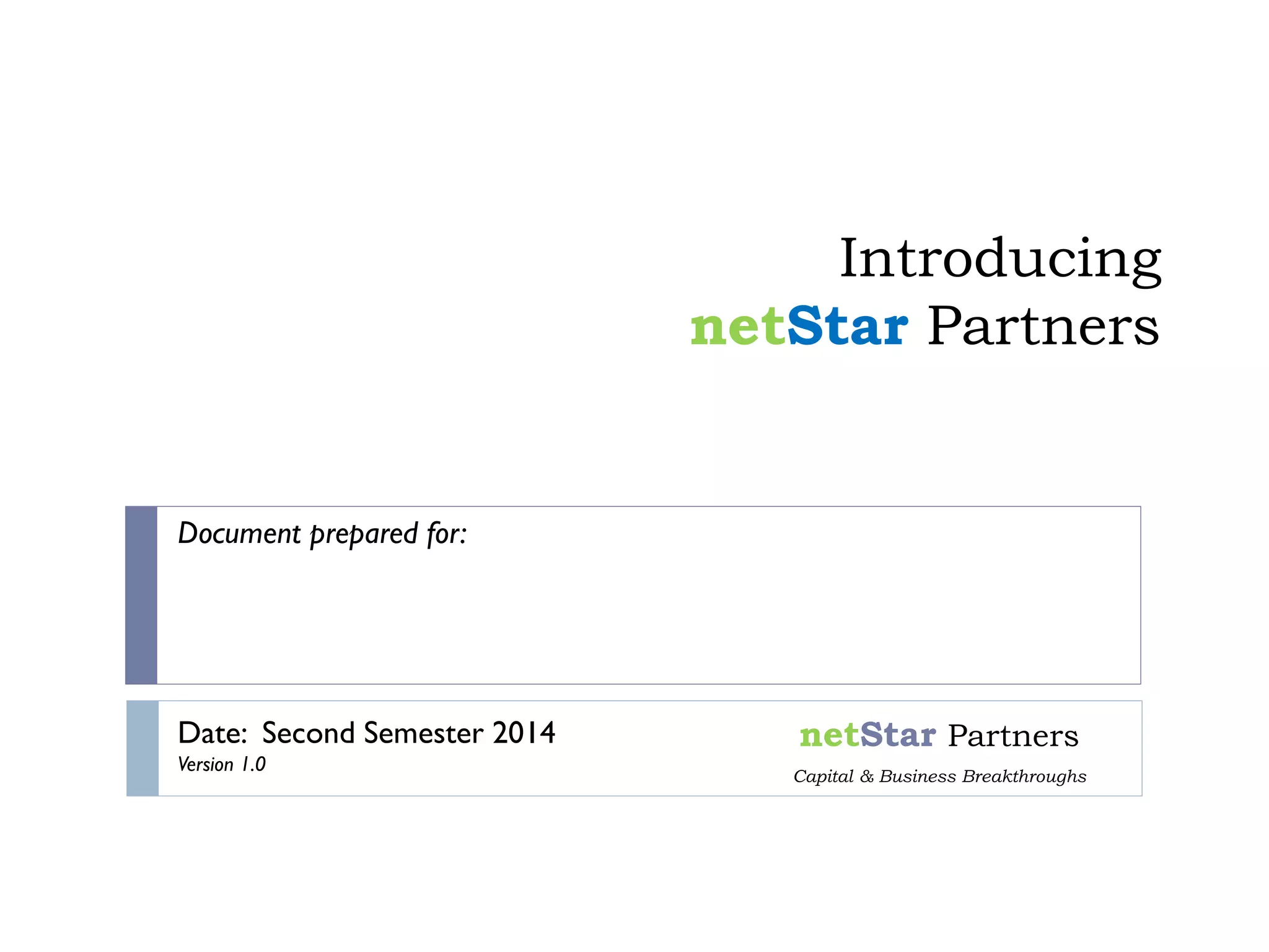 Net star partners company presentation eng 2S2014 version 1.0 | PPT