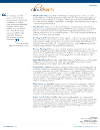 NetSuite for Manufacturers | PDF
