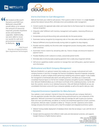 NetSuite for Manufacturers | PDF