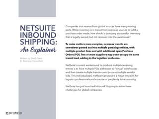NetSuite Inbound Shipping: An Explainer | PDF