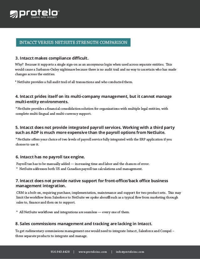 Intacct vs NetSuite Comparison Guide | PDF