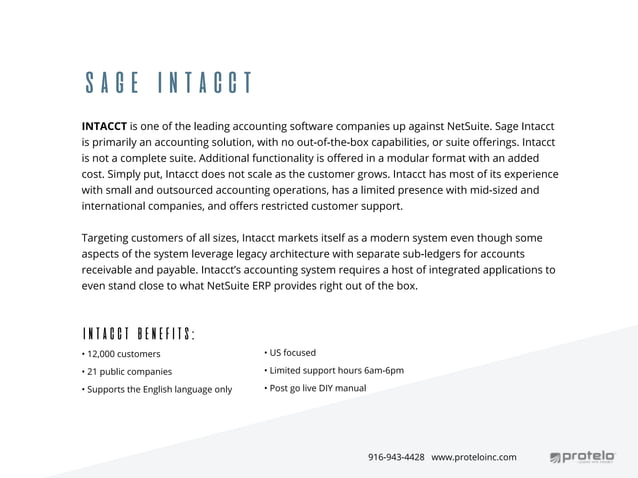 NetSuite Vs Intacct Comparison | PPT