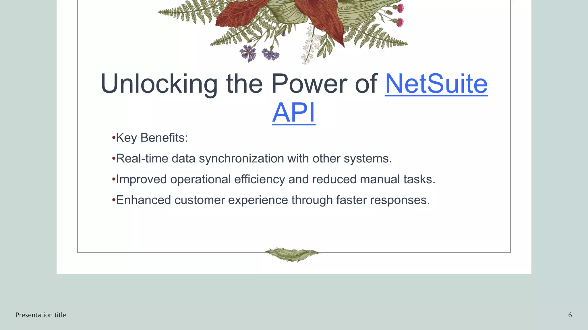 NetSuite API and EDI integration | PPT