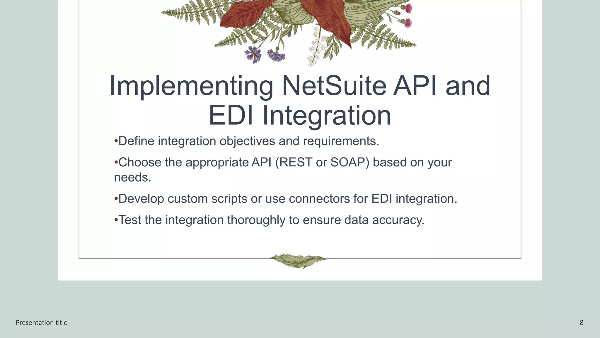 NetSuite API and EDI integration | PPT
