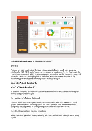 Netsuite Dashboard Setup - circular Edge | DOCX