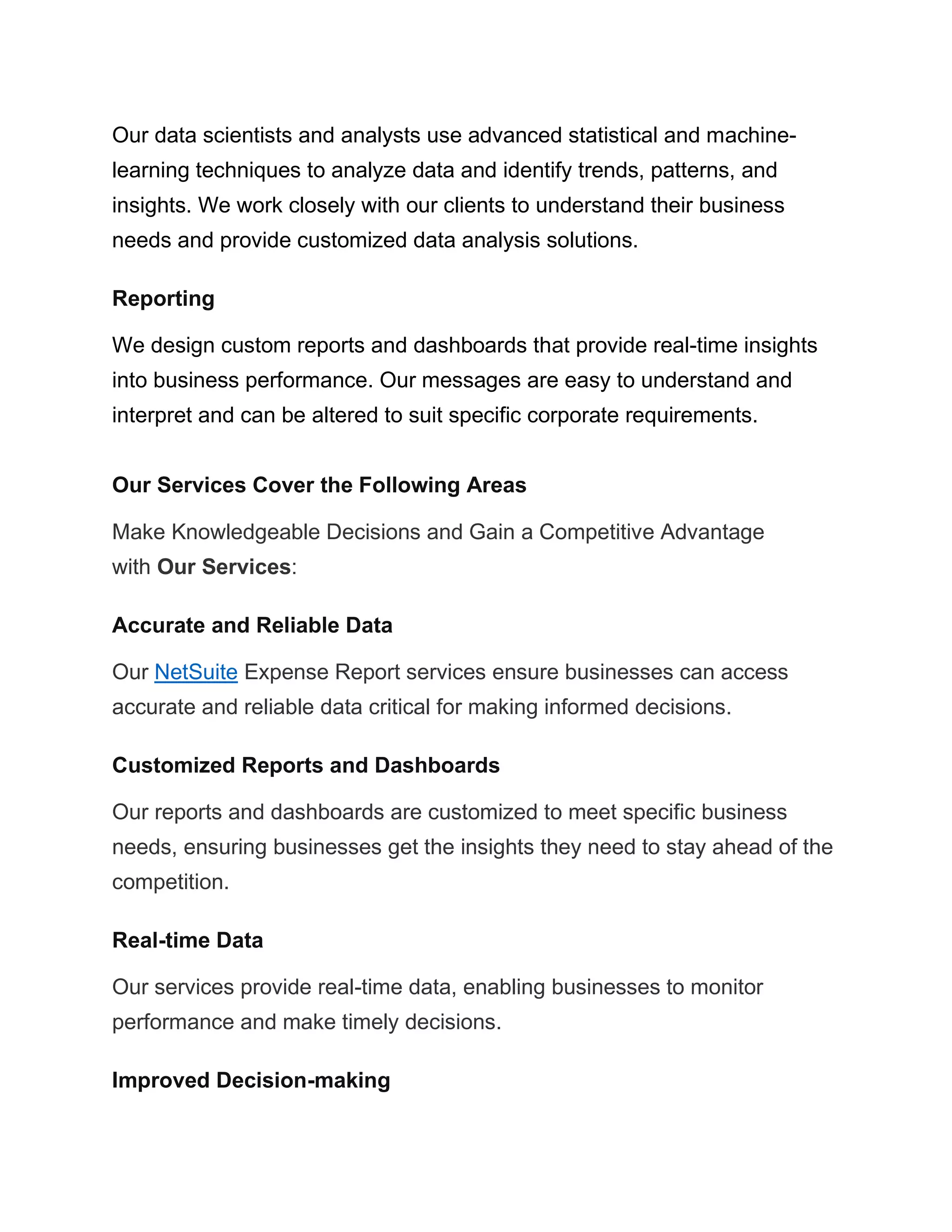 NetSuite Data Mining and Reporting Service | PDF