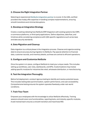 Step-by-Step Process of NetSuite ERP Integration in the USA | PDF