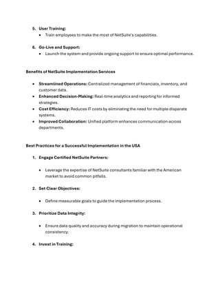 A Comprehensive Guide to NetSuite Implementation Services in the USA | PDF