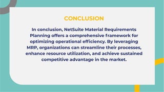 Netsuite Material requirements Planning. | PDF