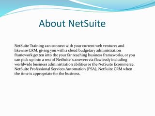 Netsuite online training | PPT