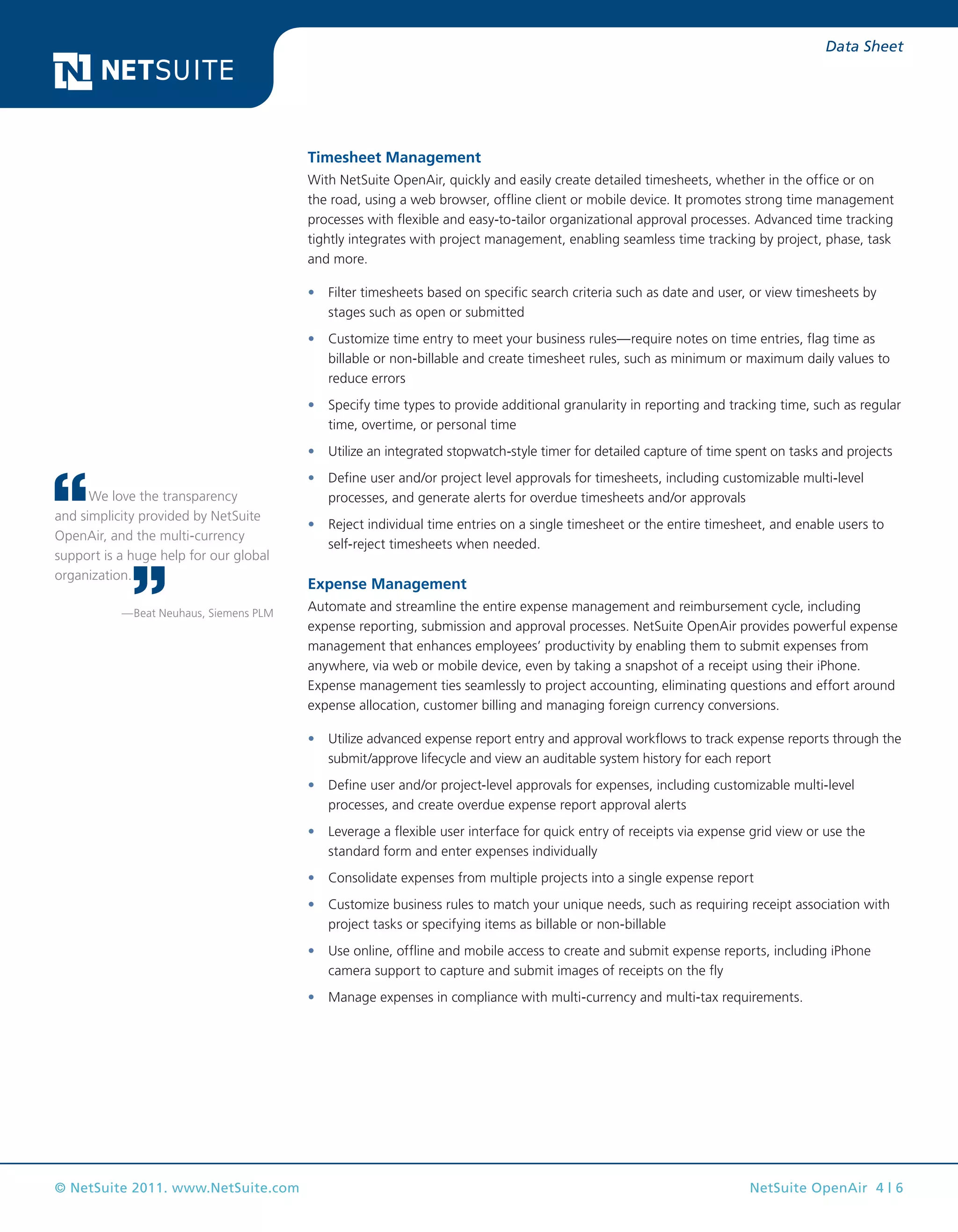 Net Suite Open Air Data Sheet | PDF