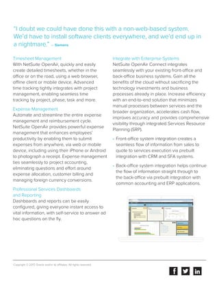 NetSuite OpenAir PSA | PDF
