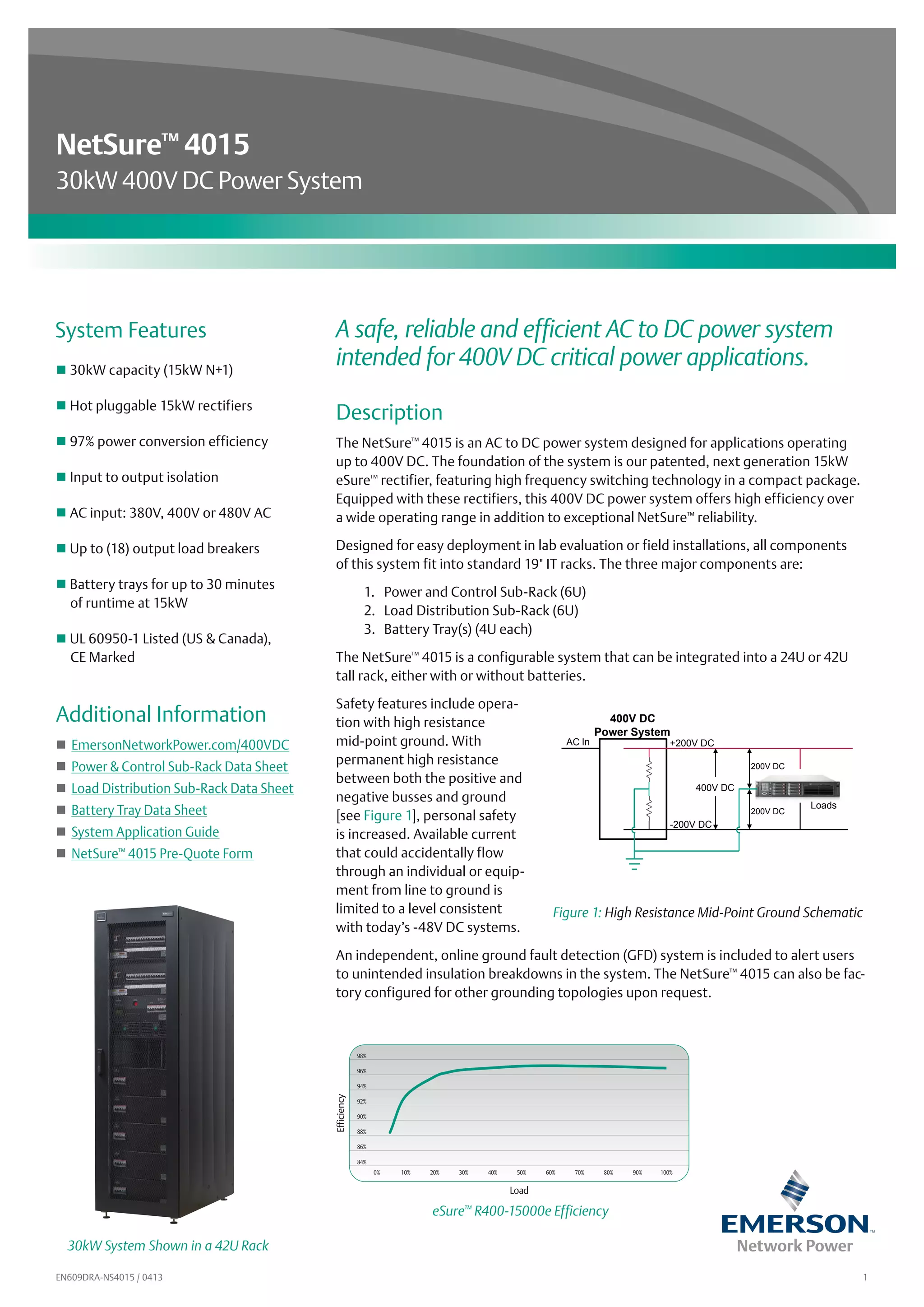 NetSure 4015 30kW 400V DC System Datasheet | PDF