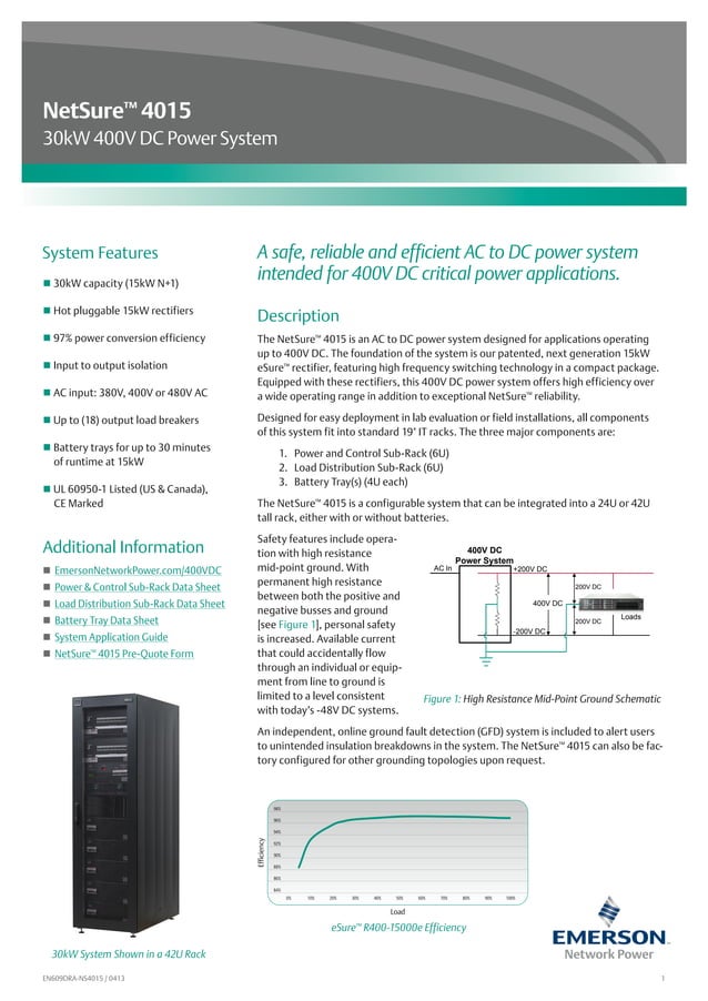 NetSure 4015 30kW 400V DC System Datasheet | PDF