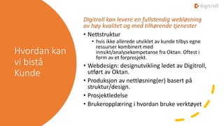 Presentasjon Digitroll- nettsideutvikling for kunde | PPT