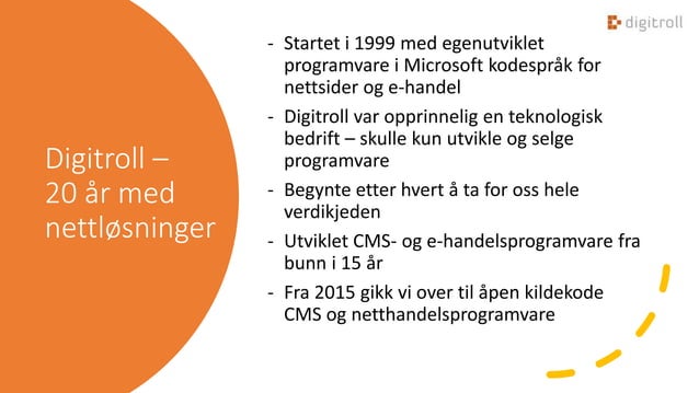Presentasjon Digitroll- nettsideutvikling for kunde | PPT