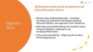 Presentasjon Digitroll- nettsideutvikling for kunde | PPT
