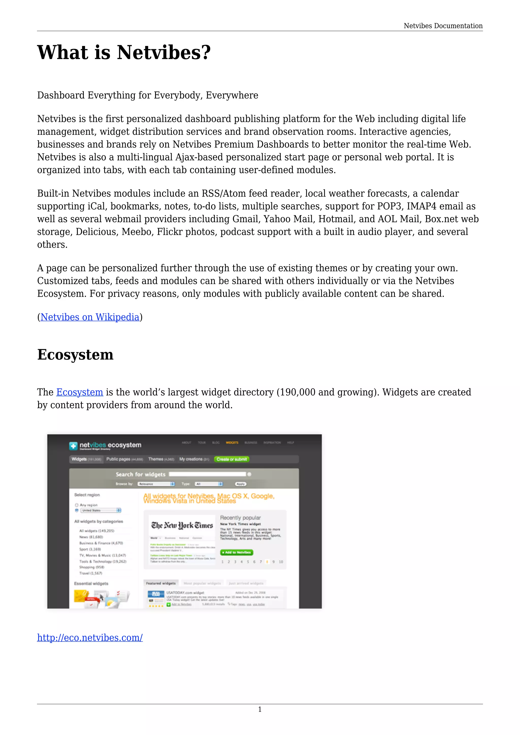 Netvibes user guide | PDF