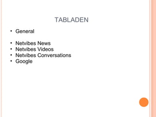 Netvibes opdracht | PPT
